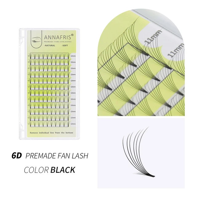 ANNAFRIS 3D 4D 5D 6D 8D 10D Short Stem Premade Russian Volume Fans ...