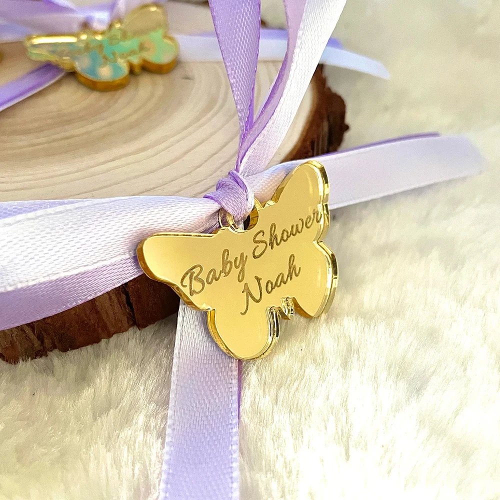 50Pcs-Personalized-Baptism-Tags-Butterfly-Customized-Girl-Name-Tag ...