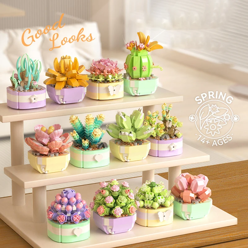Building-block-simulation-flower-series-succulent-garden-puzzle ...