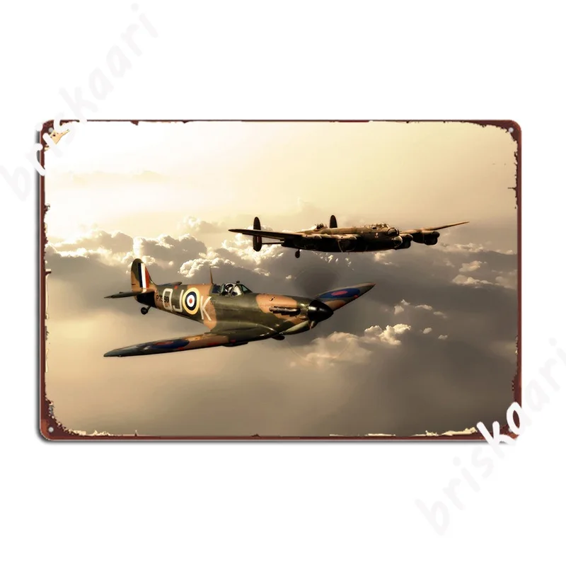 Bbmf Spitfire And Lancaster Metal Sign Create Plaques Pub Garage Club ...