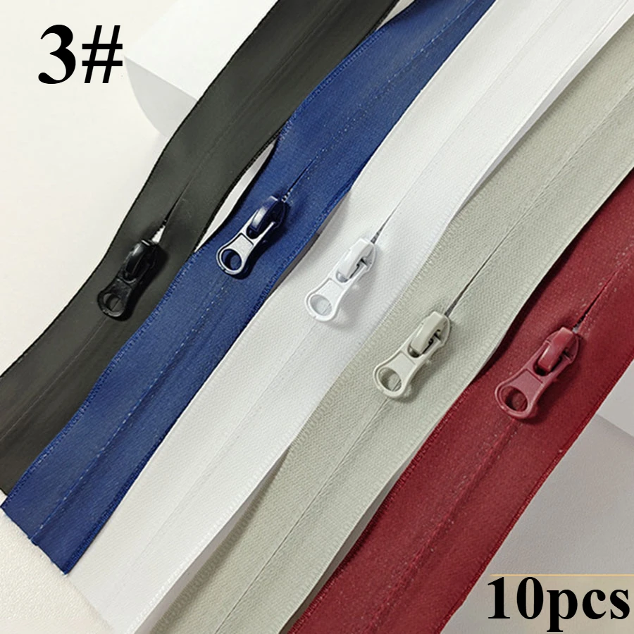 10pcs3#15cm-25cm pu waterproof color zipper nylon color reverse ...