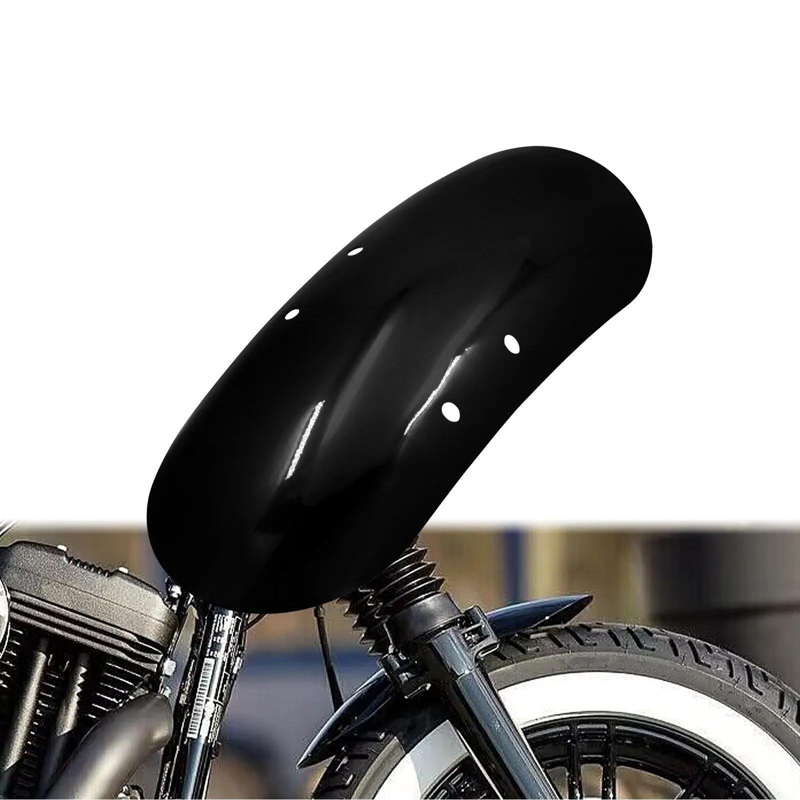 Capa-Fender-frontal-personalizada-para-motocicleta-Gloss-Black-Steel ...
