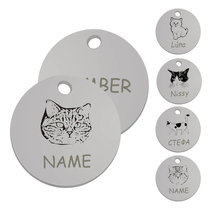 Customized Pet Cat Collar Tag Home ID Pets Name Tags Plate Free ...