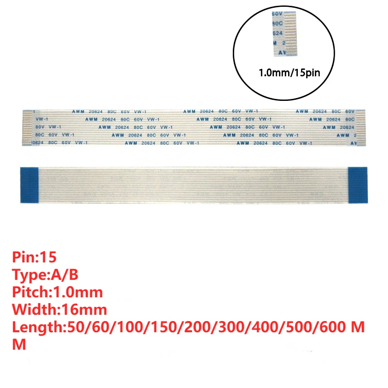 50-CM-60-cm-15Pin-1mm-Pitch-FFC-FPC-AWM-20624-80C-60V-VW-1-Type.jpeg