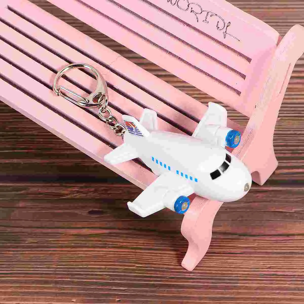 2pcs Lovely Airplane Keychains Led Luminous Key Holder Sound Key Ring ...