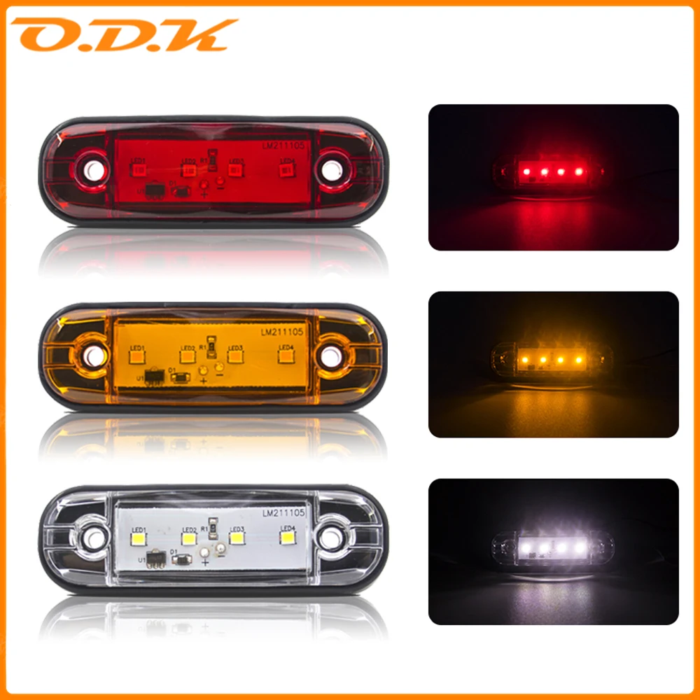 12V-24V-4-LED-External-Side-Marker-Warning-Tail-Light-Signal-Brake ...