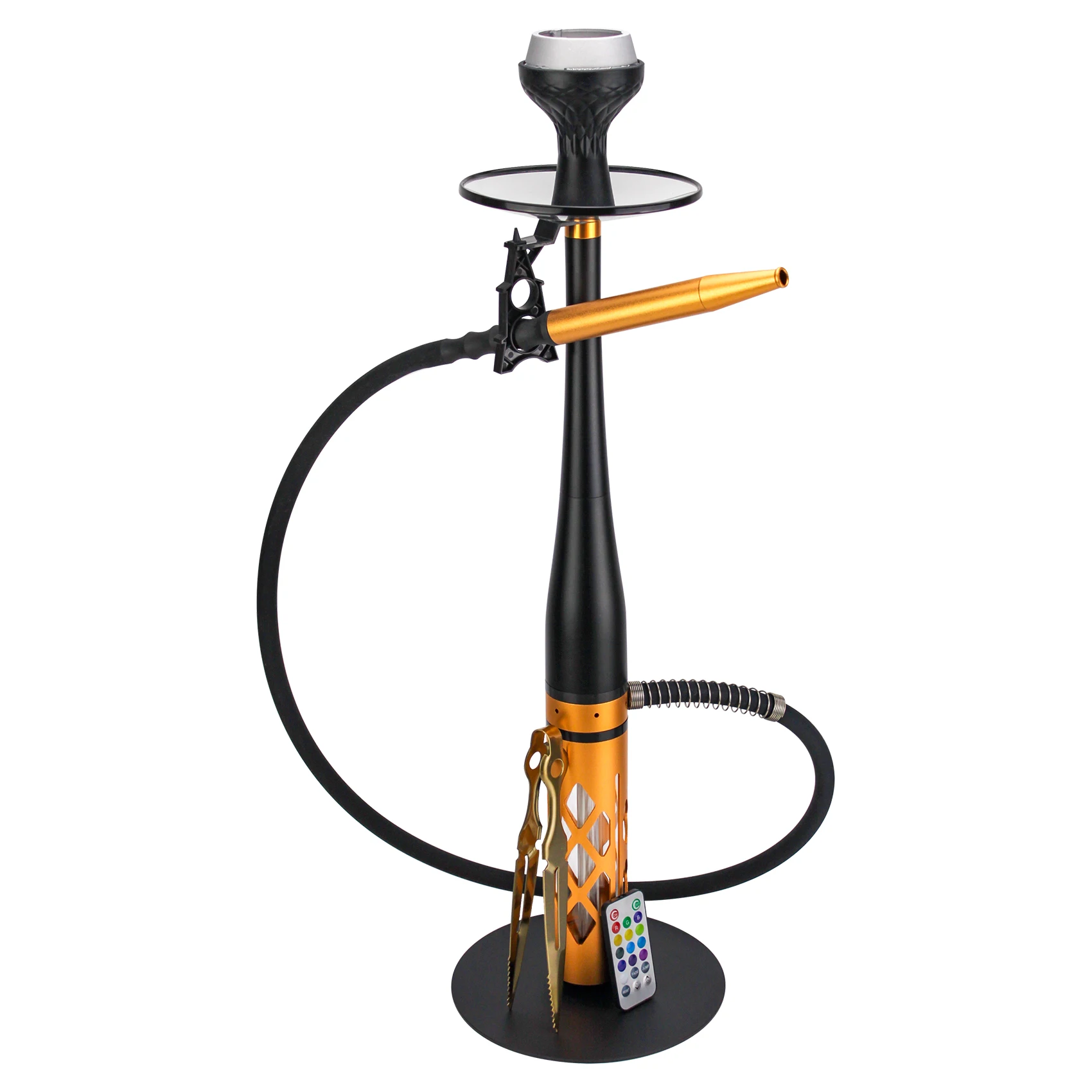 BaseBall-Hookah-Shisha-Set-with-Silicone-Hose-Classic-Tongs-Remote-LED ...