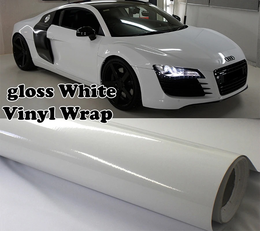 12"X 60" Glossy Gloss White Wrap Vinyl Covering Film Sticker Decal Roll ...