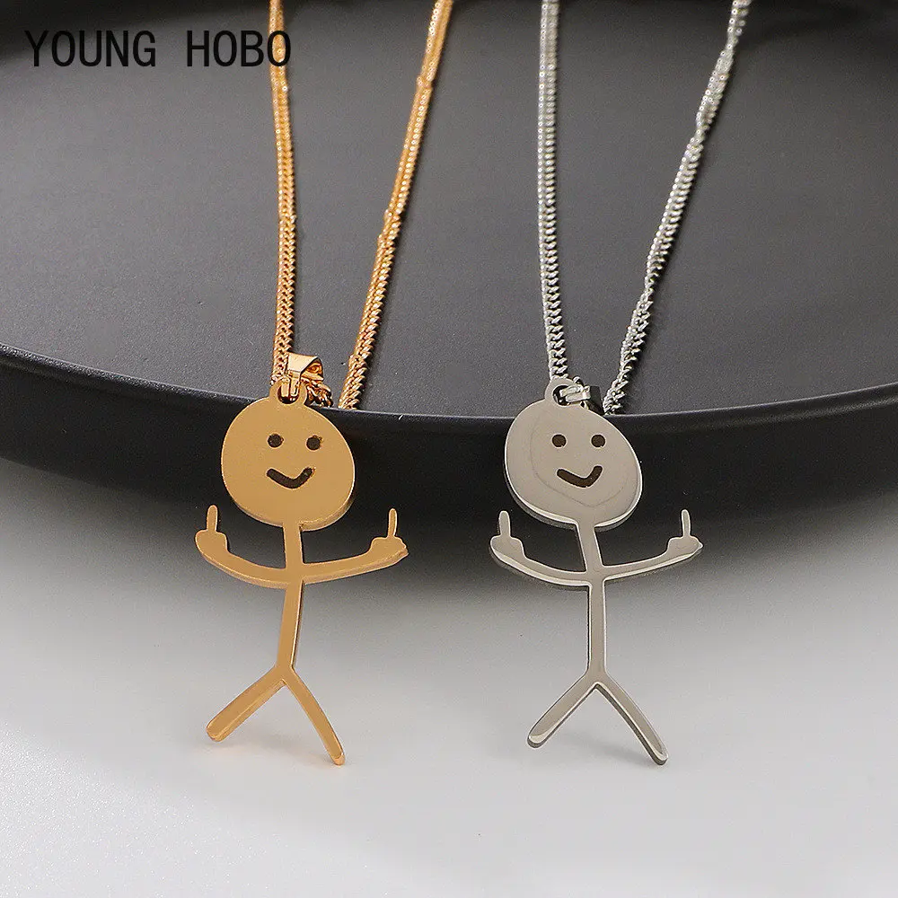 YOUNG-HOBO-2023-Hip-Hop-Stickman-Pendant-Necklace-for-Women-Man ...