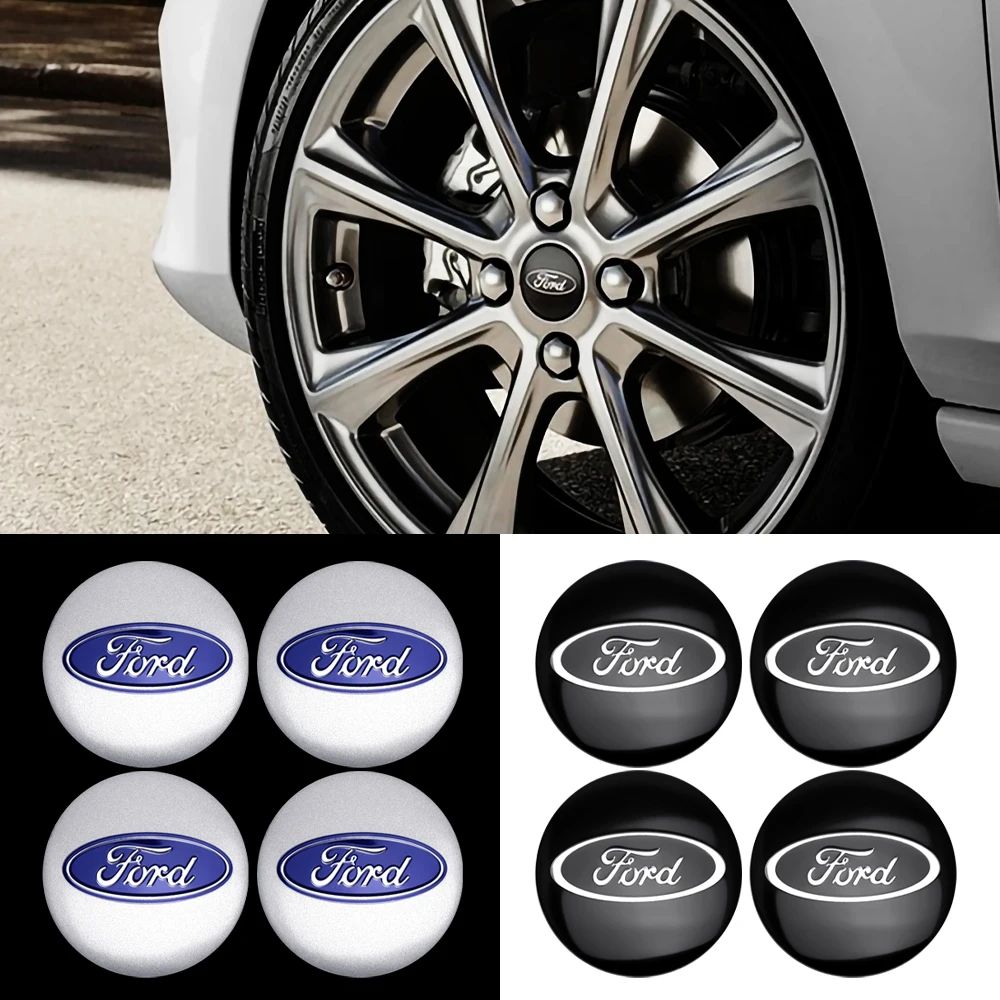 4PCS 60MM Emblem Car Wheel Center Cap Sticker Decoration For Ford ...