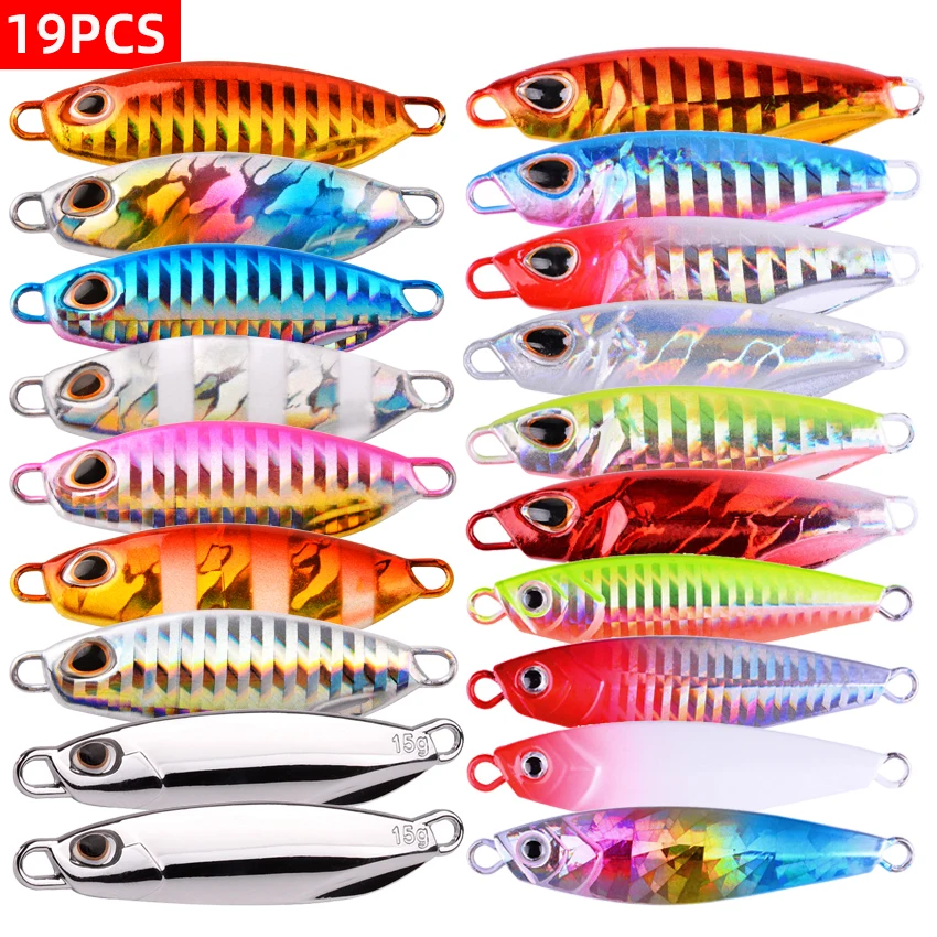 19PCS-Mix-Metal-Cast-Jig-Hooks-10g-15g-20g-30g-40g-Shore-Casting ...