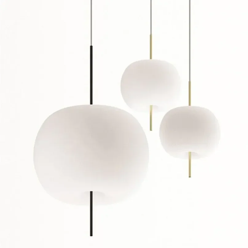 Postmodern Indoor White Glass Led Ball Hanging Lights for Dining Room ...