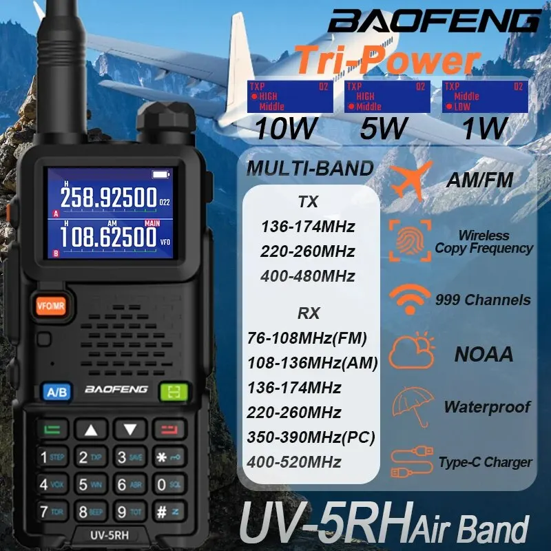 BAOFENG-UV-5RH-Air-Band-Walkie-Talkie-Wirless-Copy-Frequency-Multi-Band ...
