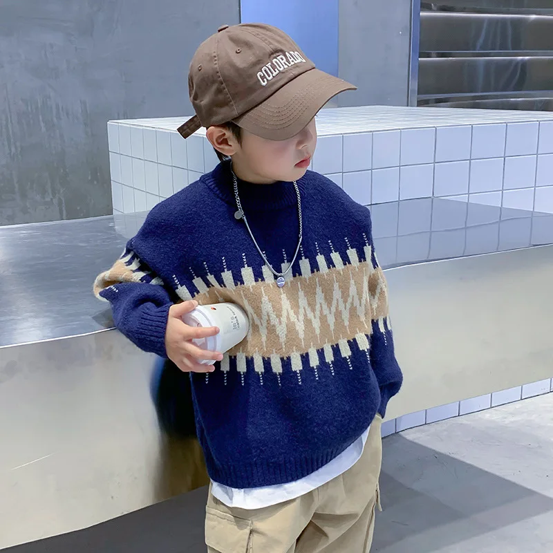 Popular-logo-children-round-neck-sweaters-new-winter-2023-boys-sweater ...