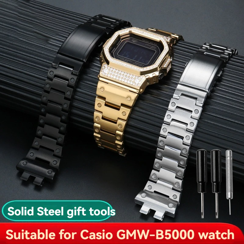 CASIO G-SHOCK GMW-B5000용 스테인레스 스틸 모드 키트 – 3459 gmwb5000용 금속 베젤 케이스 풀 메탈 ...