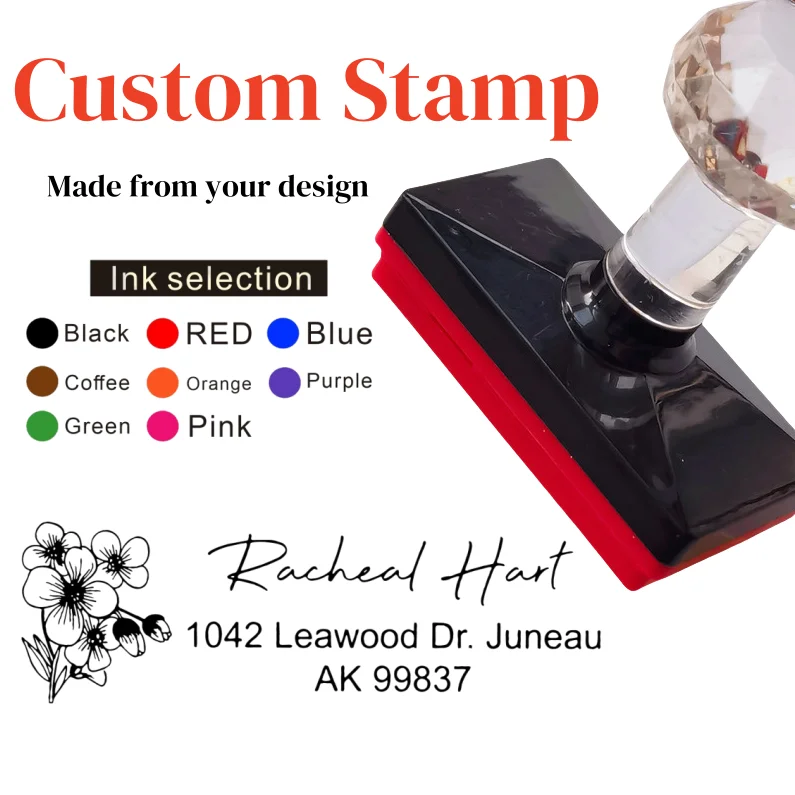 Personalized Logo Self inking Stamp Customized Photosensitive ink Stamp ...