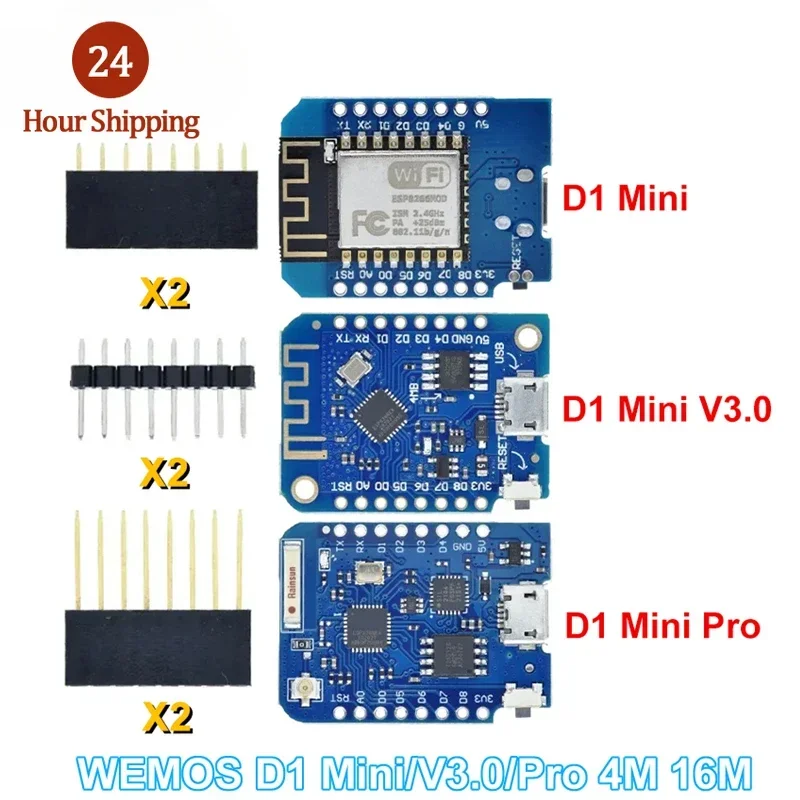 WeMos-D1-Mini-Pro-V3-0-NodeMcu-4MB-16MB-bytes-Lua-WIFI-Internet-of ...