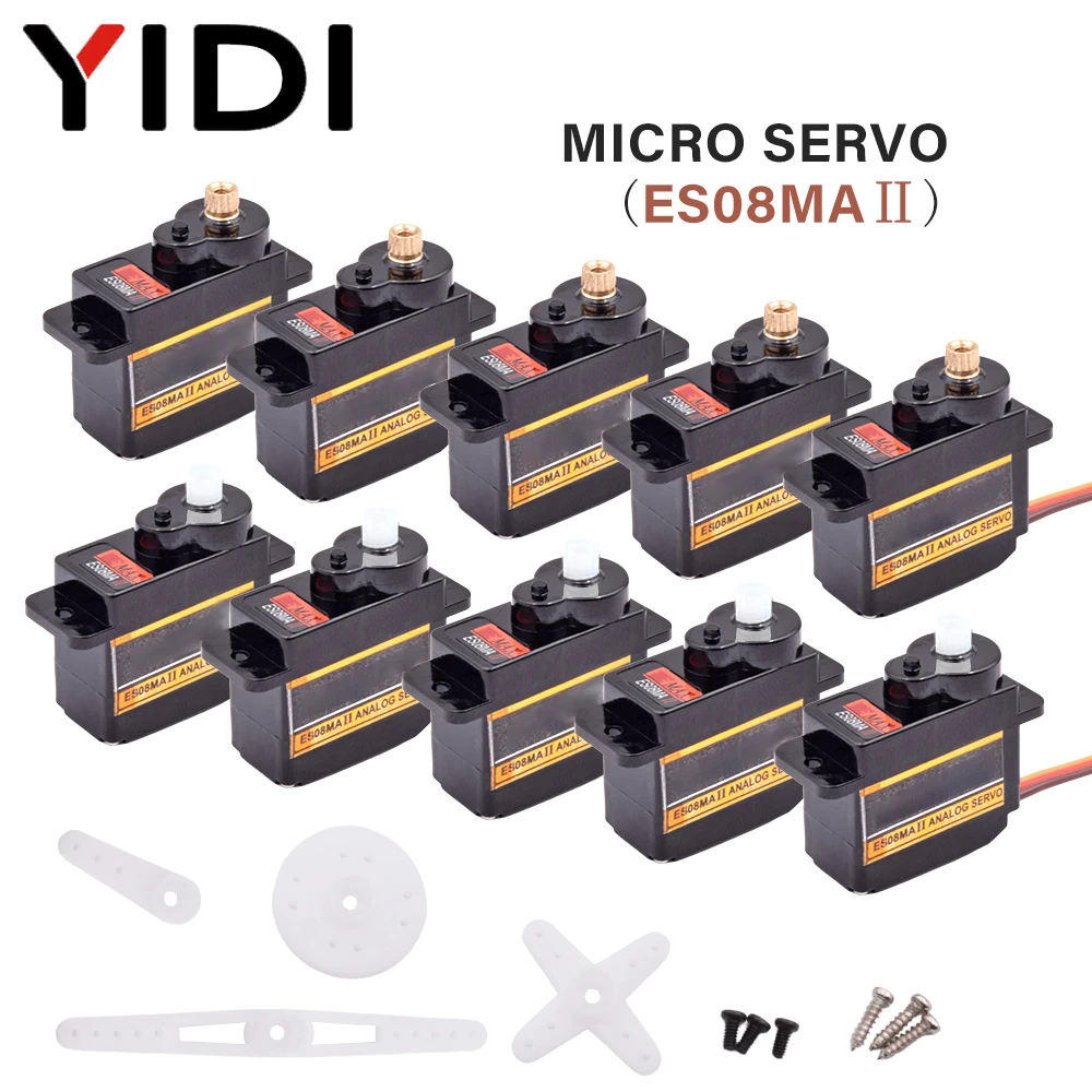 2/4pcs ES08MA II ES08MAII Micro Metal Gear Servomotor Analog RC Arduino ...