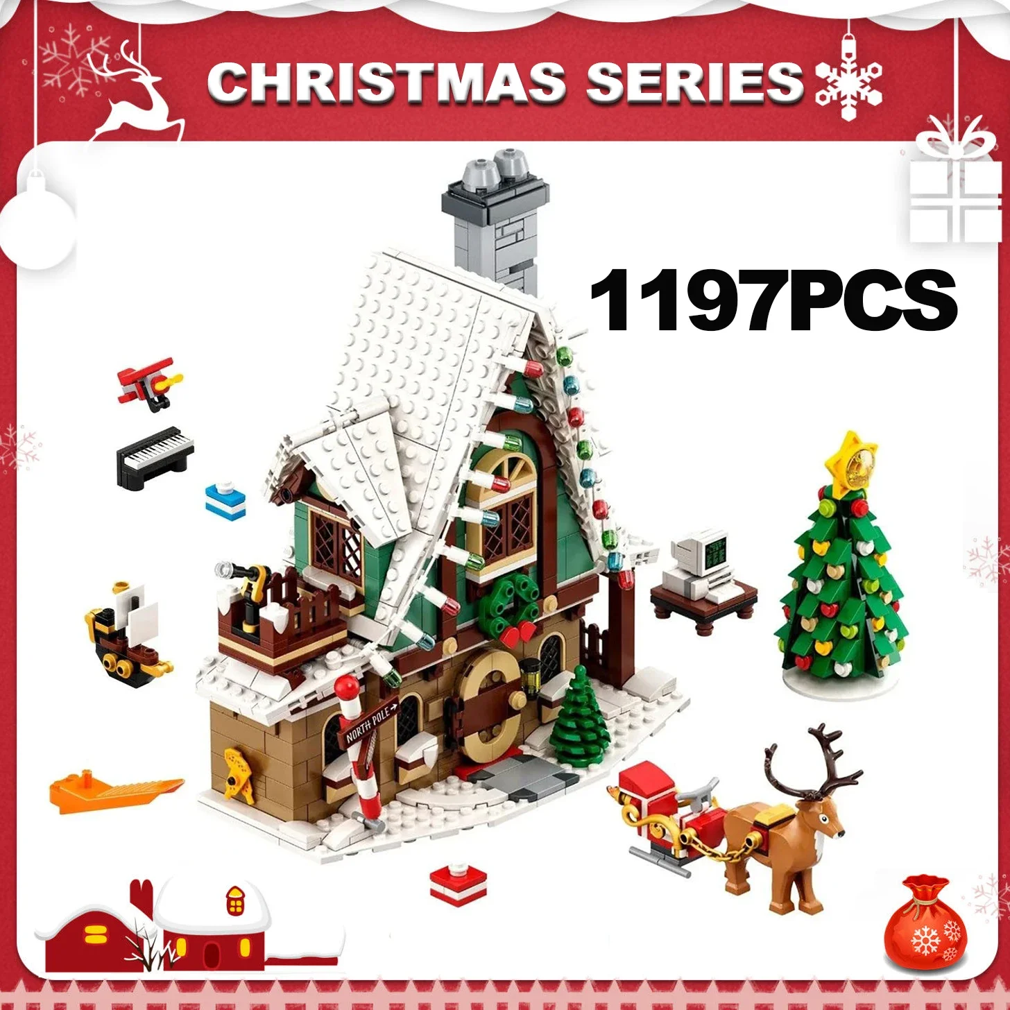 Christmas-Series-Snowman-House-Building-Blocks-Street-View-10275-Elks ...