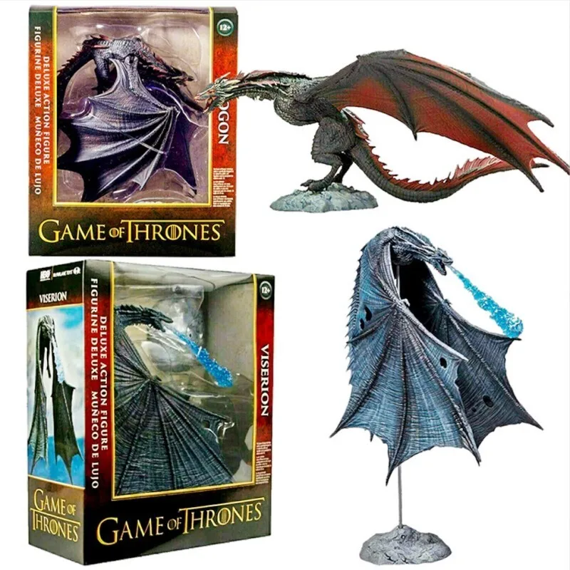 Tronos-Juego-de-Frost-Wyrm-Viserion-drag-n-negro-figura-de-acci-n-m-vil ...