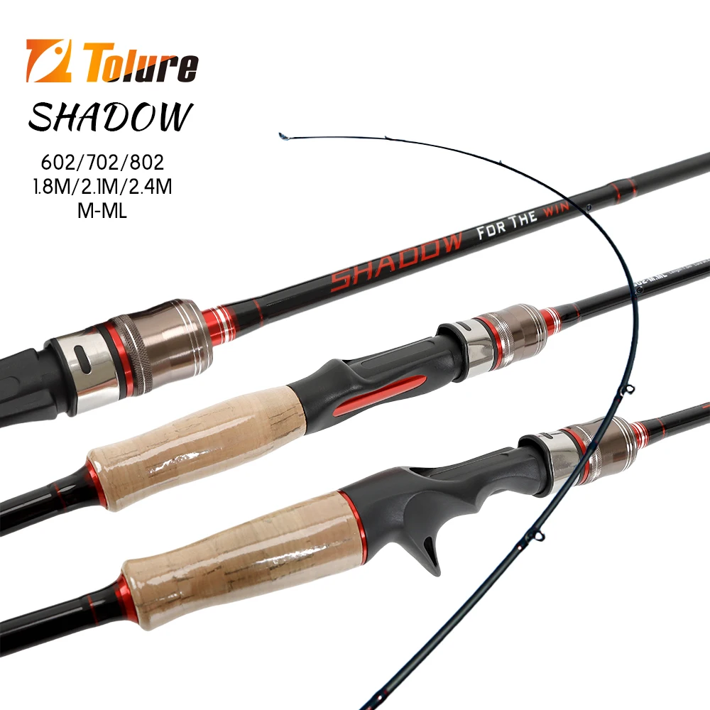 TOLU Double Tips New Shadow Fishing Rod Spinning/Casting 1.8/2.1/2.4M 2 ...