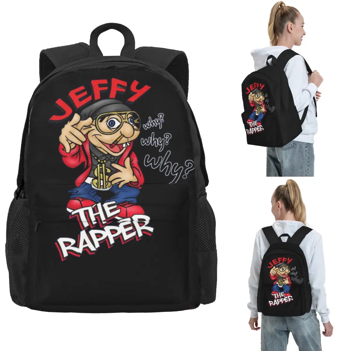 Jeffy The Rapper SML Character Backpacks Boys Girls Bookbag Large ...
