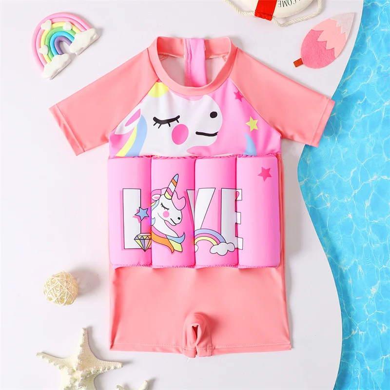Girls-Buoyancy-Swimsuit-Kids-Summer-Pool-Clothing-2024-New-Children ...