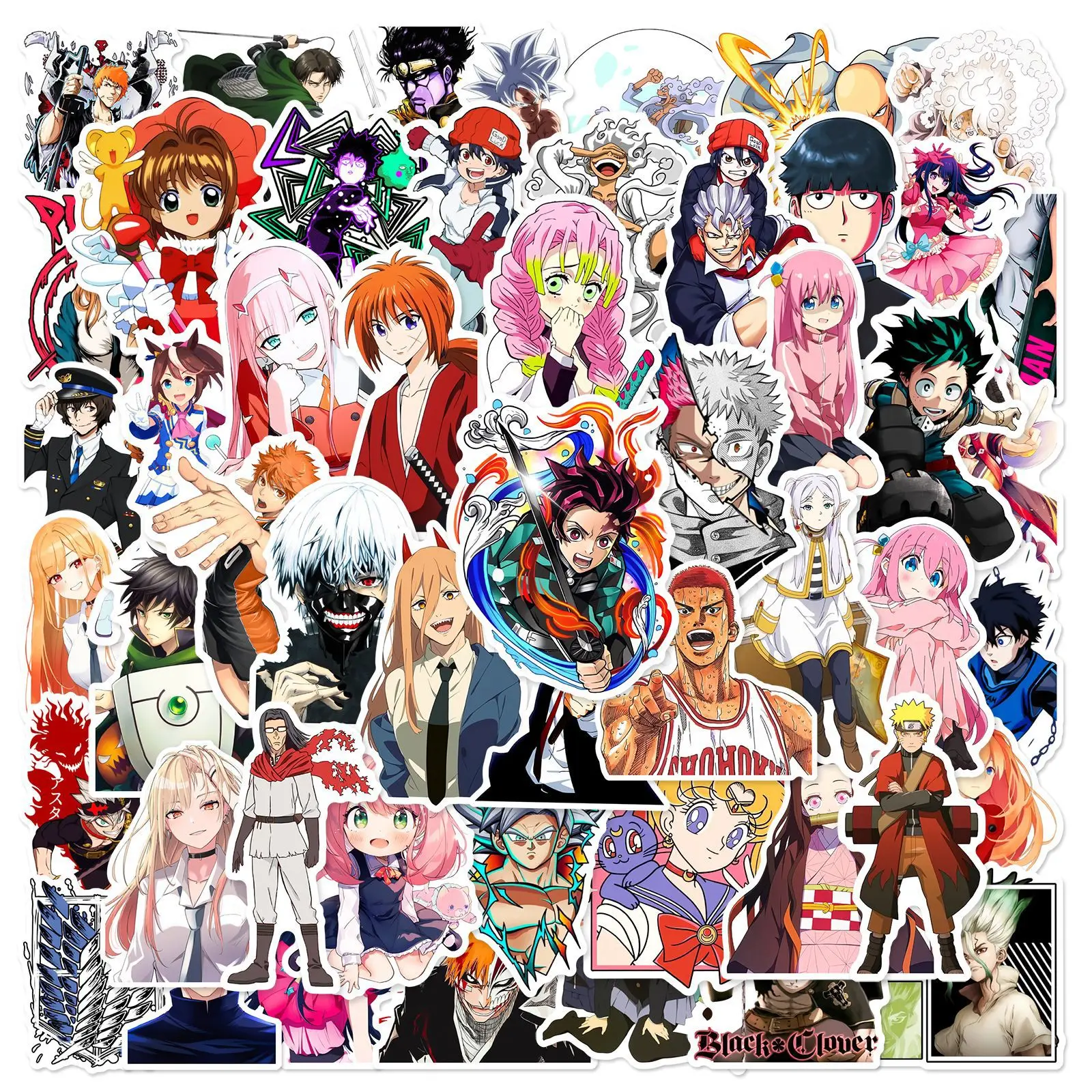 50Pcs mixed Anime Stickers Cartoon DIY Stickers Scrapbooking Phone ...
