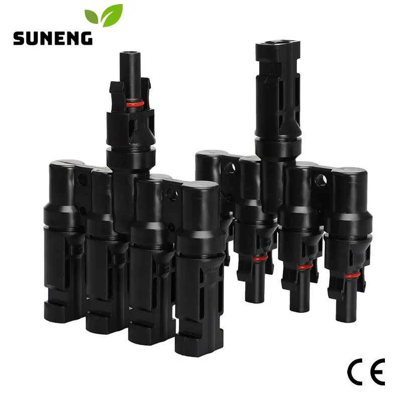Solar Panel Cable Splitter 1 to 4 T Branch Connectors For Photovoltaic ...