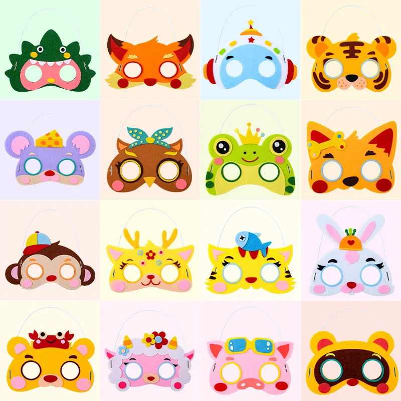 Children's Cartoon DIY Crafts Masks Kindergarten Creative Handmade ...