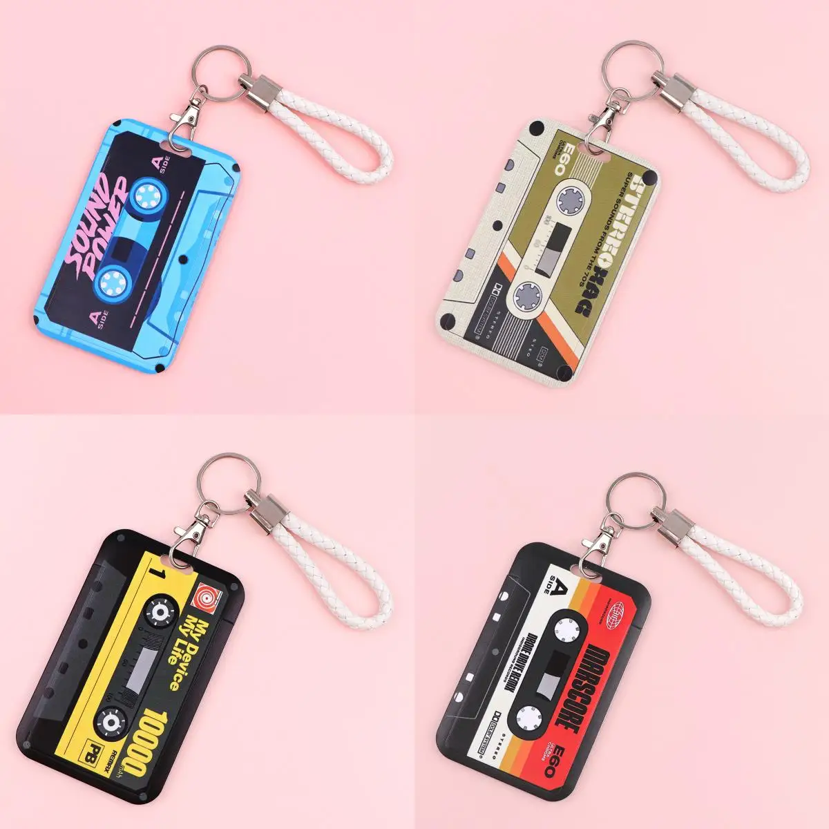 Magnetic Tape Recorder Lanyard Neck Strap Keychain Set Card Cover Badge ...