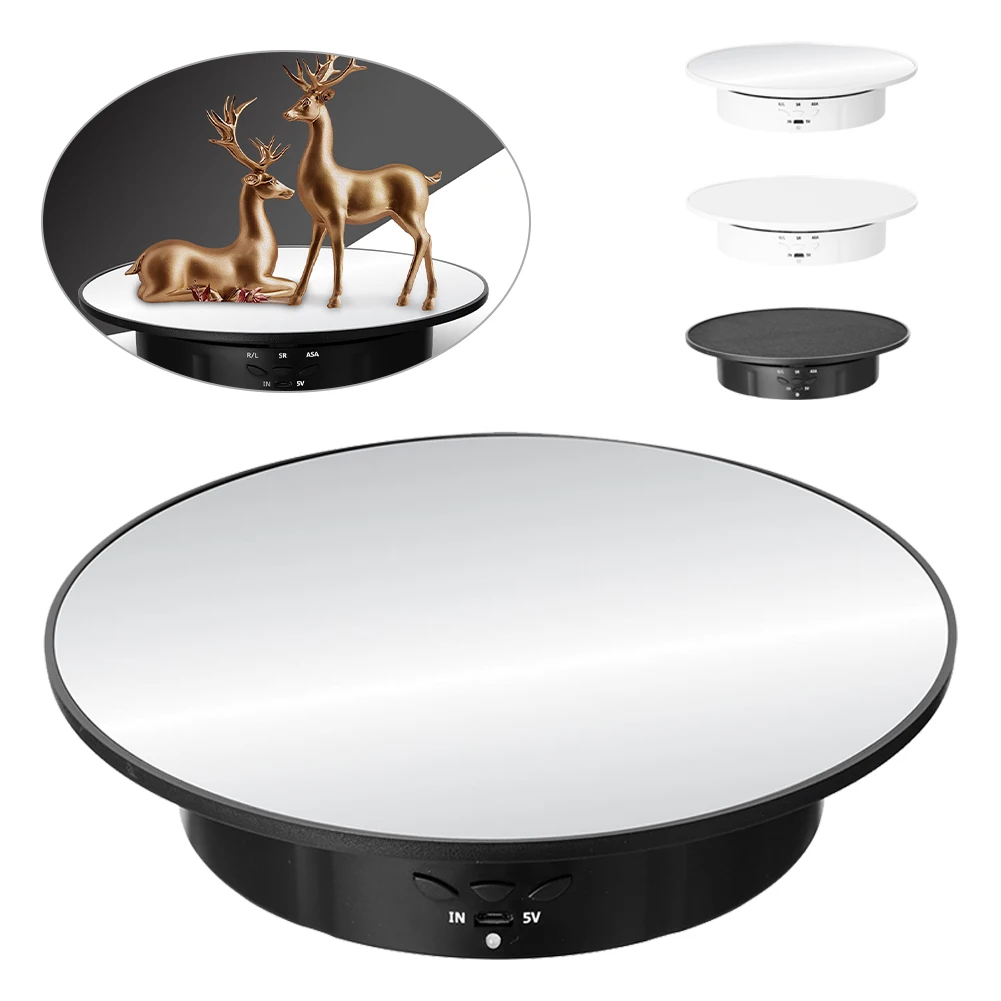 3-Speeds-Electric-Rotating-Display-Stand-Mirror-360-Degree-Turntable ...