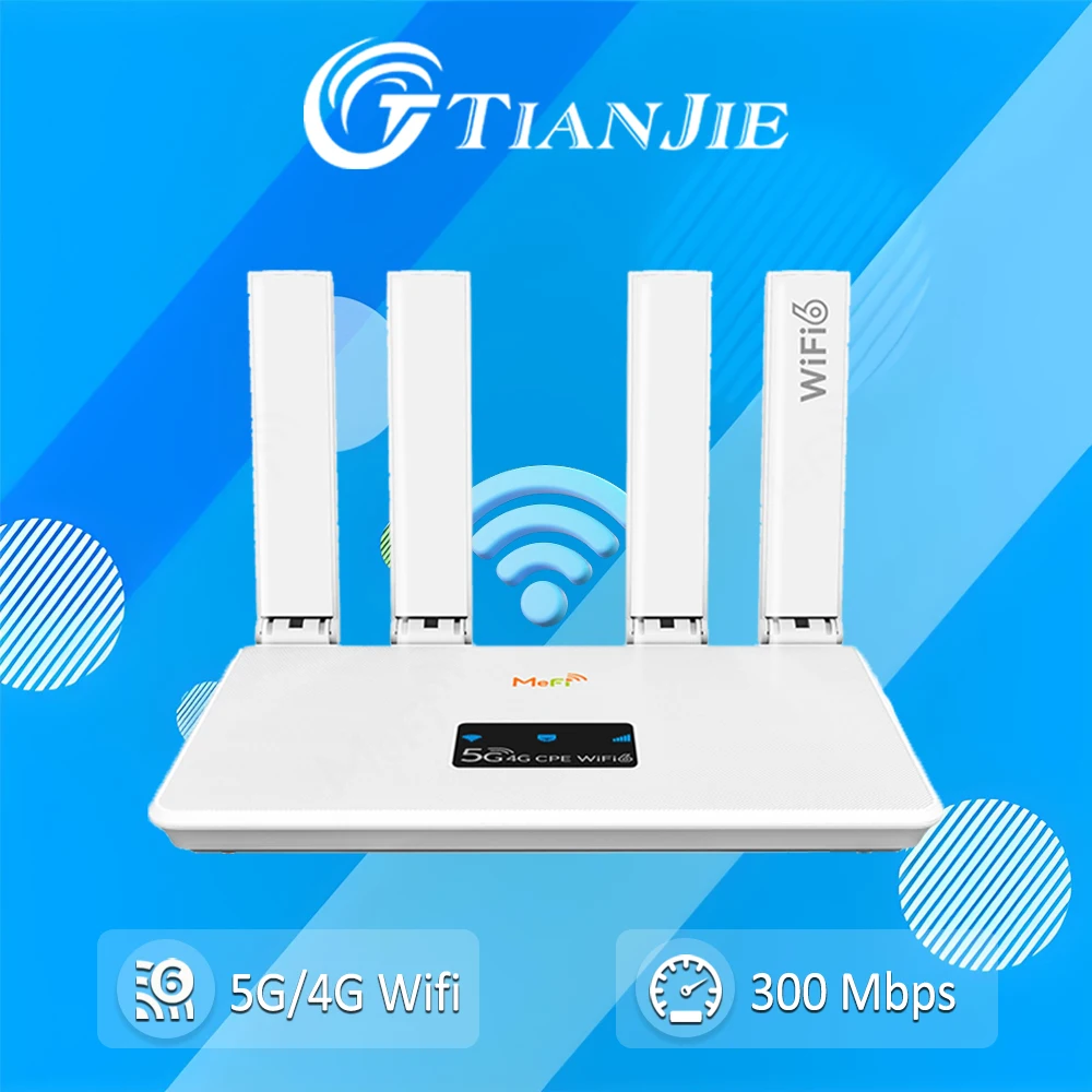 TIANJIE R611 Wifi 6 Router Portable 4G LTE WiFi Hotspot for Home ...