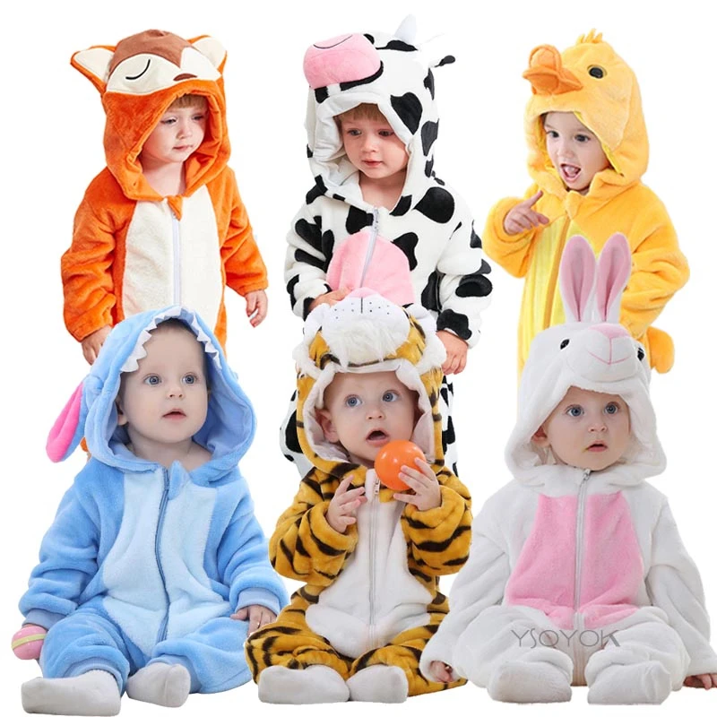 Baby Rompers Winter Kigurumi Lion Costume For Girls Boys Toddler Animal ...