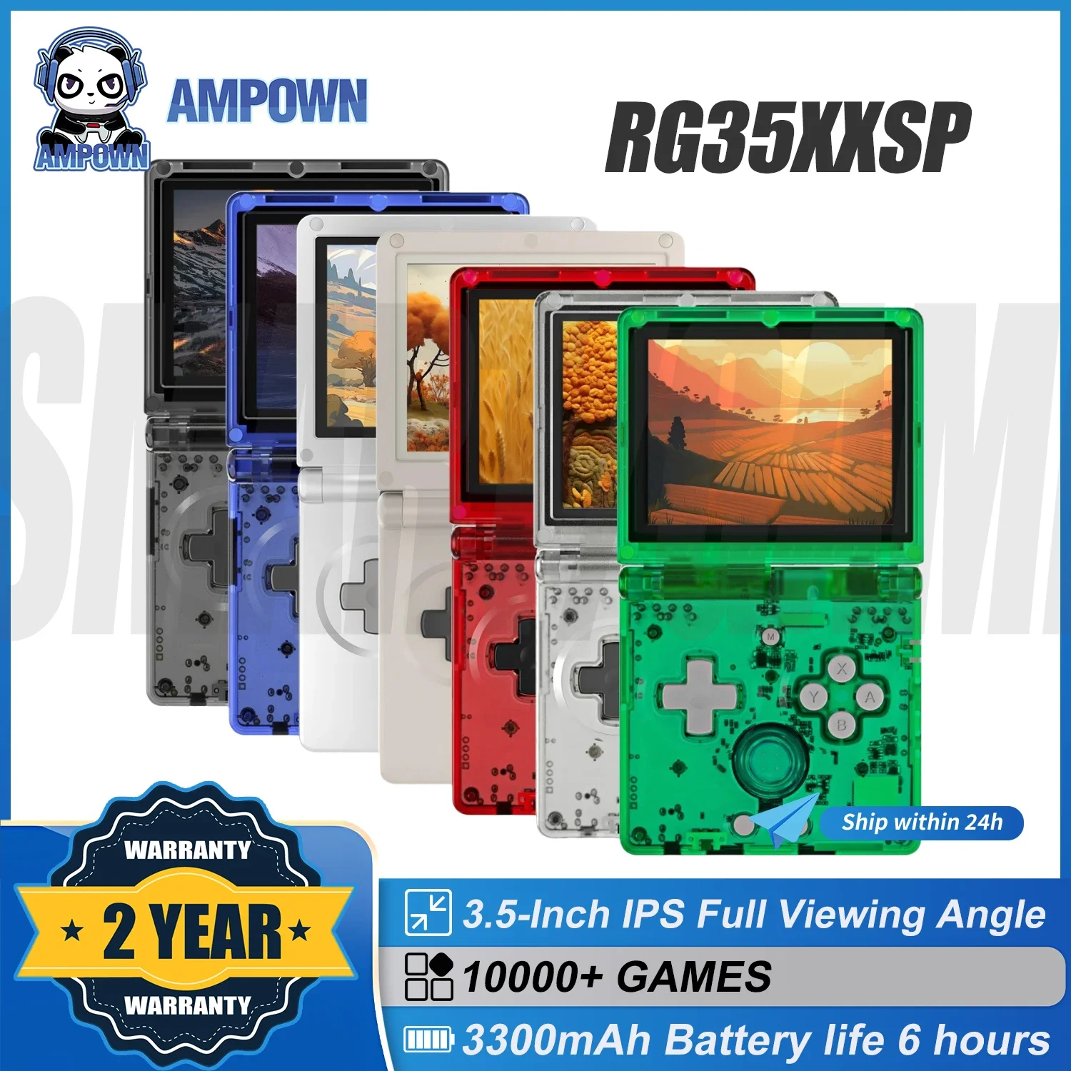 AMPOWN-Anbernic-RG35XXSP-Folding-3-5-IPS-Linux-OS-Portable-Video-Game ...