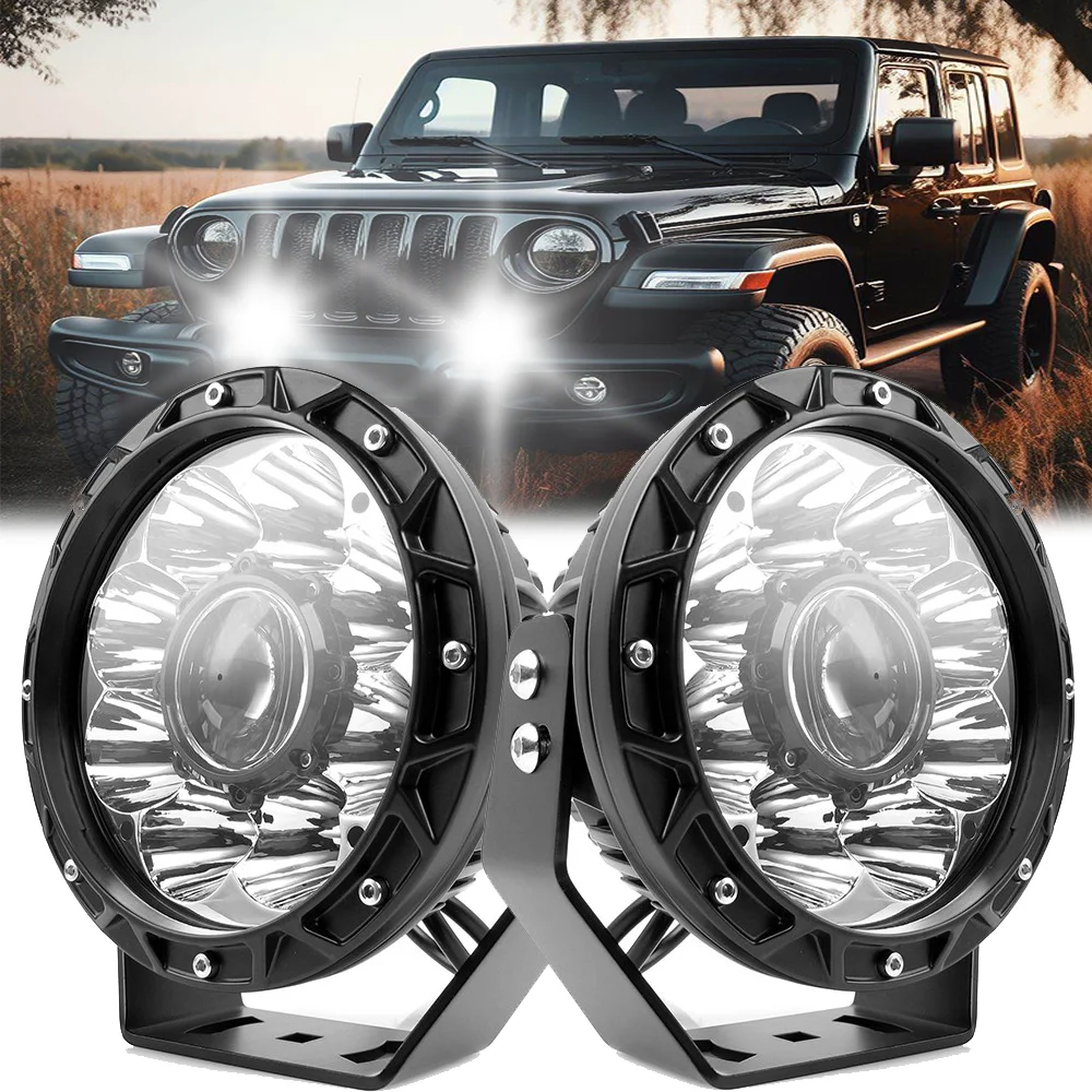 LED Search Headlights Work Long Reach Long Range 4x4 Driving LED Bulbs ...