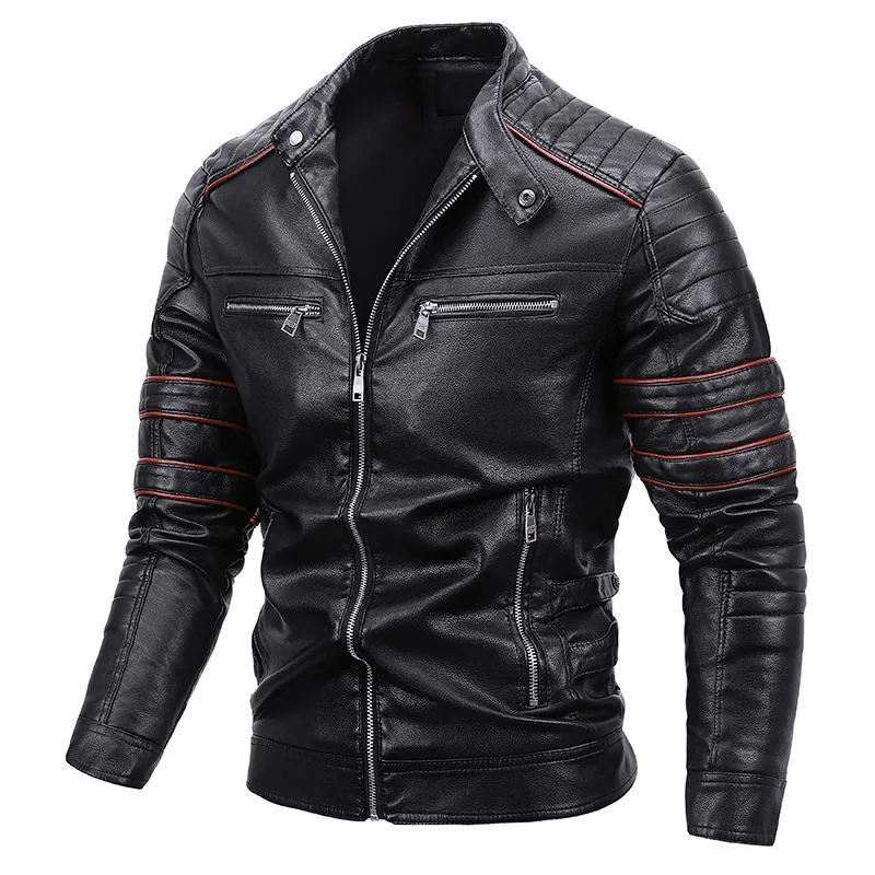 Male-PU-Stand-Collar-Zipper-Autumn-Casual-Slim-Windbreaker-Chaquetas ...