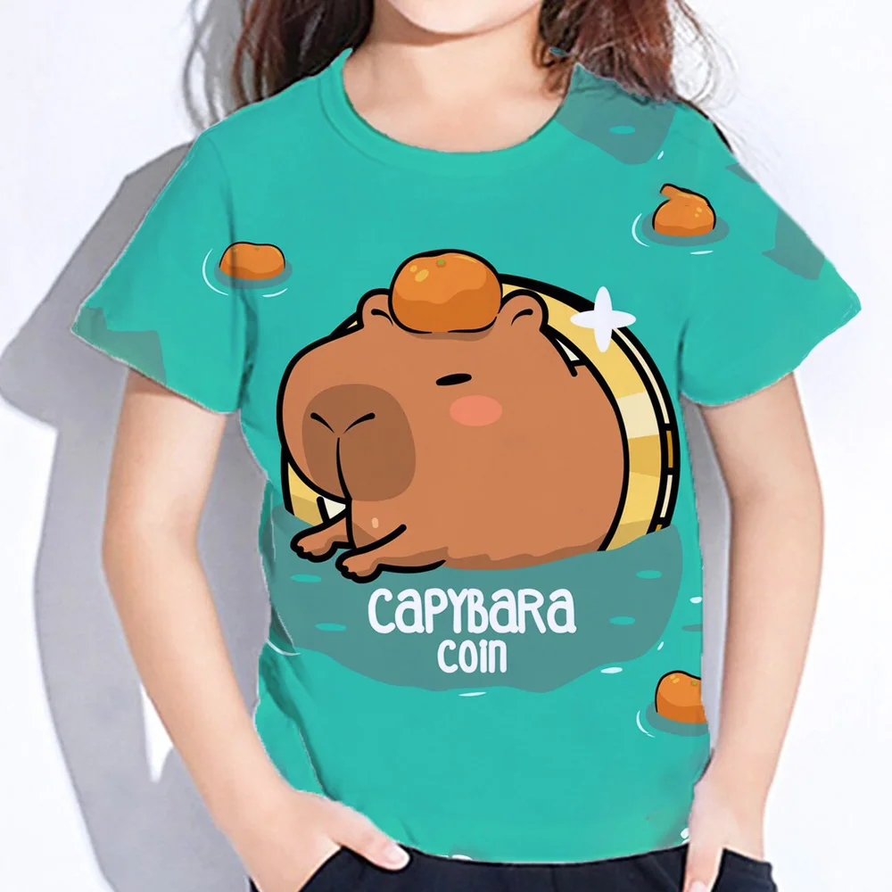 Children-s-Clothing-for-Girl-Capybara-T-Shirt-for-Girls-Kawaii-Girls ...