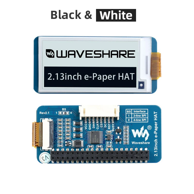 E-ink Display Hat Para Arduino 250x122 E-paper Tela De Interface Spi Framboesa Pi 4b 3b 3b Zero ...