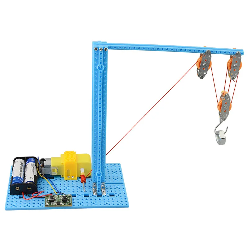 Manual-DIY-Experiment-Pulley-Block-Crane-Physical-Science-Experiment ...