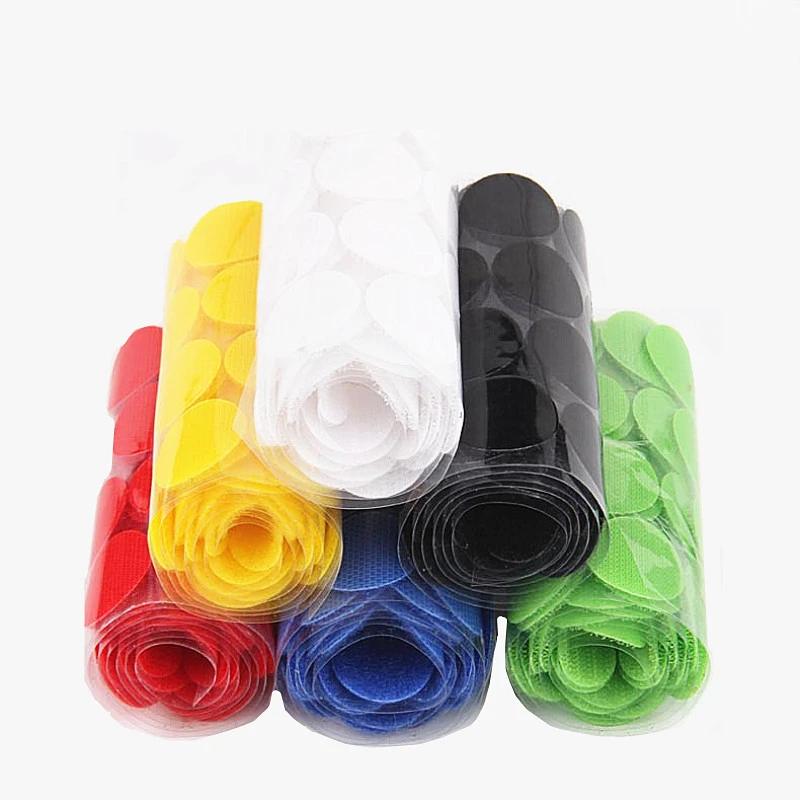 10mm 15mm Multicolor Self Adhesive Hook and Loop Fasteners Round Dots ...