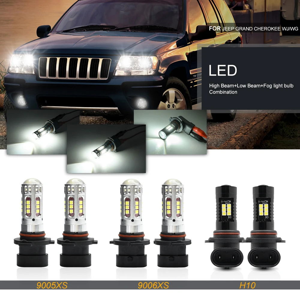 LED-Upgraded-Headlights-Replacement-For-Jeep-Grand-Cherokee-WJ-WG-1999 ...