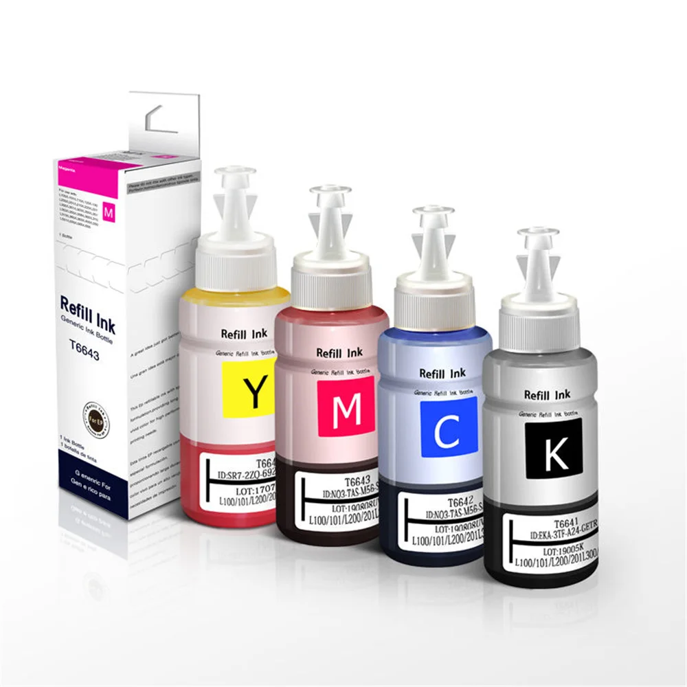 Recarga de tinta C/M/Y/BK/LC/LM para Epson L100/L130/L200/L220/L221 ...