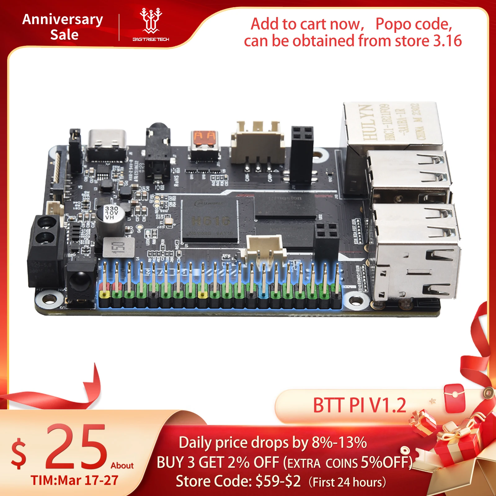 BIGTREETECH-BTT-PI-V1-2-Quad-Core-Processor-With-2-4G-WiFi-40Pin-GPIO ...