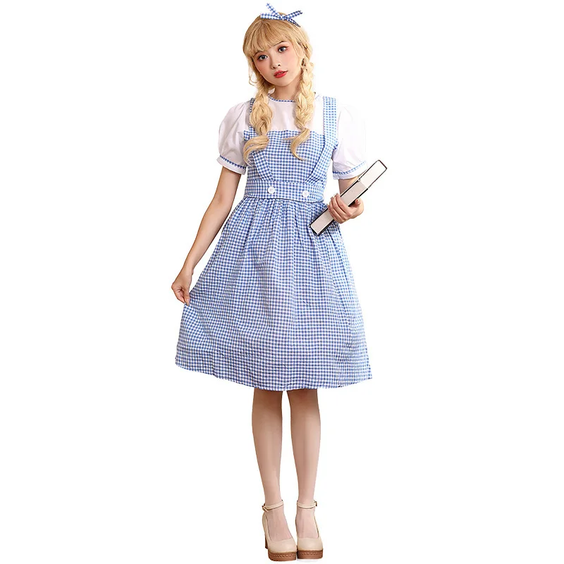 Costume de cosplay musical Dorothy, robe à carreaux bleus, personnage ...