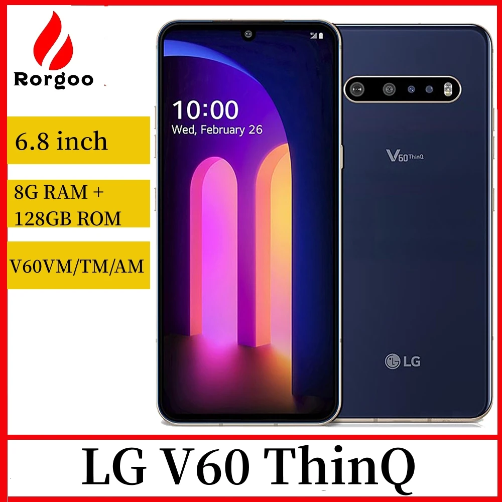 LG V60 ThinQ 5G 6.8" Original Unlocked Mobile 8GB+128GB V600TM V600VM ...