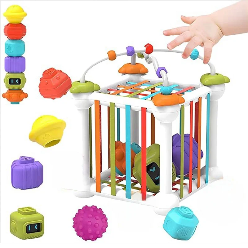 Baby-Shape-Sorter-Toys-Activity-Cube-Montessori-Learning-Developmental ...