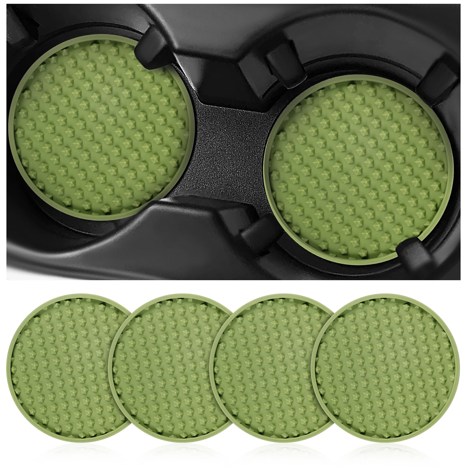 4 Pcs Non Slip Car Cup Coaster Silicone Material Wide Compatibility ...