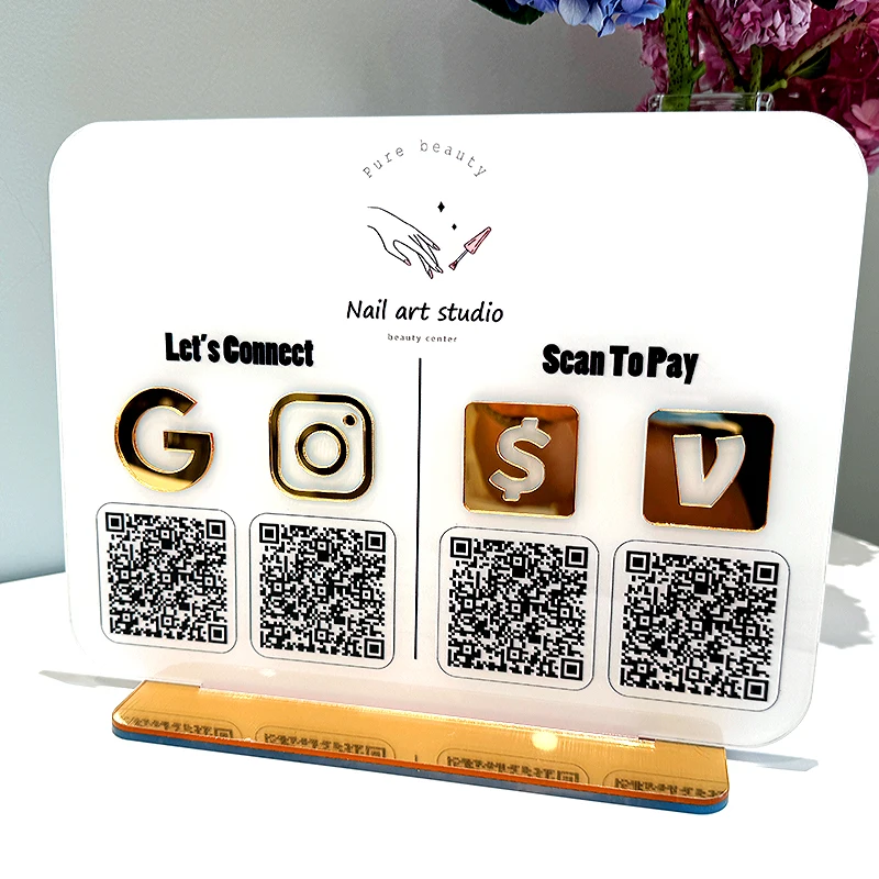 Customized-4-QR-Code-Business-Social-Contact-sign-Scan-Payment-Follow ...