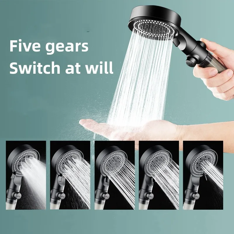 0133-5-Function-Shower-head-with-Stop-button-10cm-Big-Panel-Silicone ...